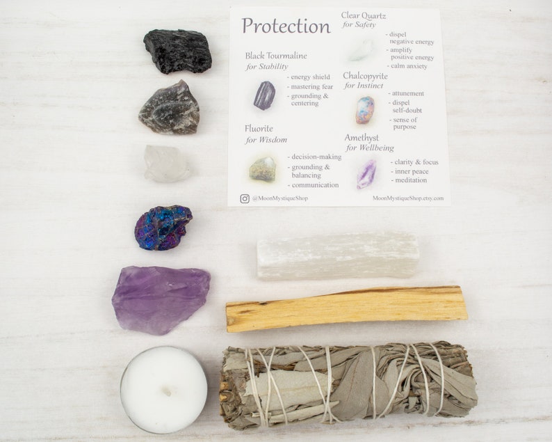 Protection & Strength Crystal Set Stones for Shielding - Etsy