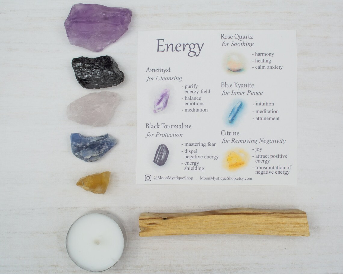Positive Energy Crystal Set Rough Stones Healing Crystals | Etsy