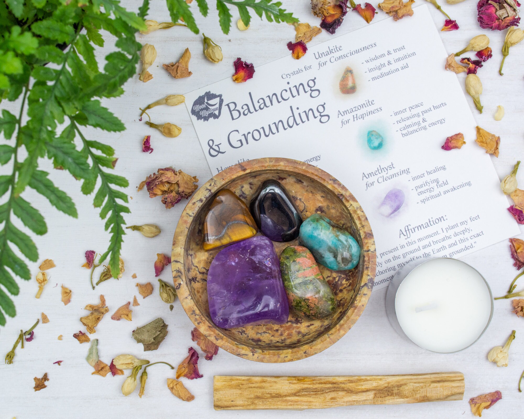 Balance & Grounding Polished Crystal Set Healing Stones for | Etsy