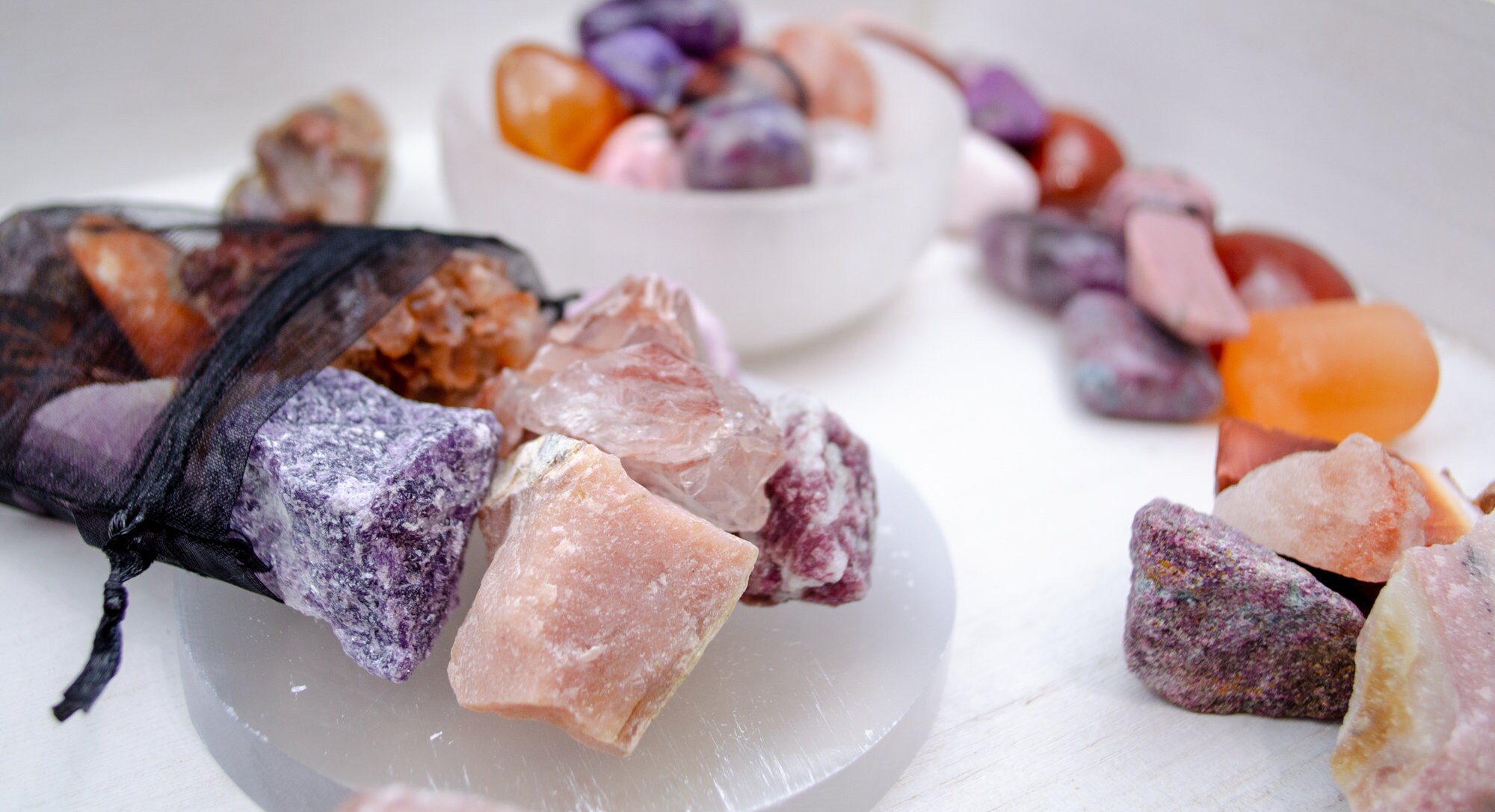 Sunset Crystal Mystery Bag 6 Pieces Red Orange & Purple - Etsy