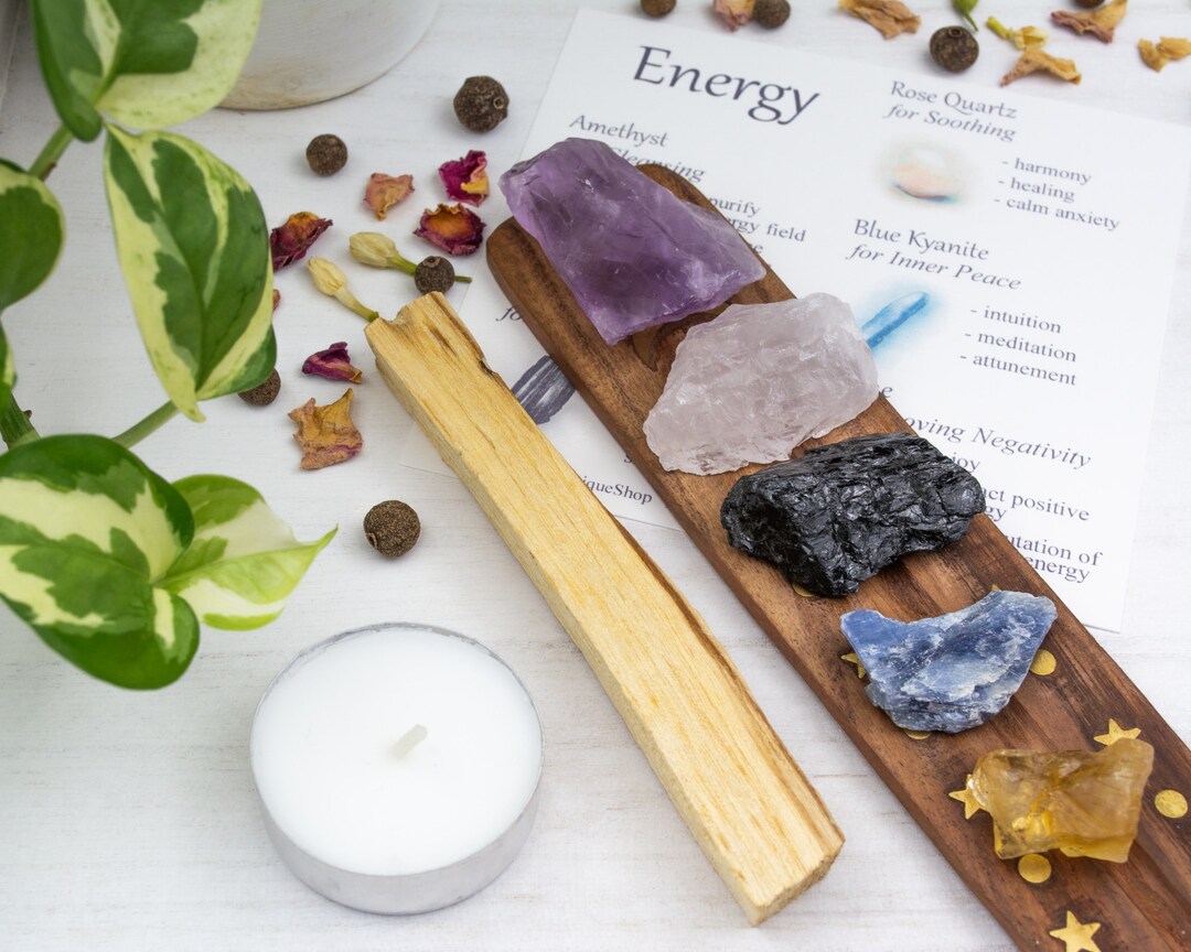 Positive Energy Crystal Set, Rough Stones, Healing Crystals for ...