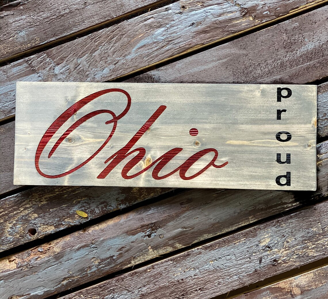 Ohio State Sign Laser Engraved Sign Wood Sign Sign Ohio | Etsy