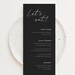 Wedding Menu Template Download, Modern Minimalist Wedding Menu Card ...