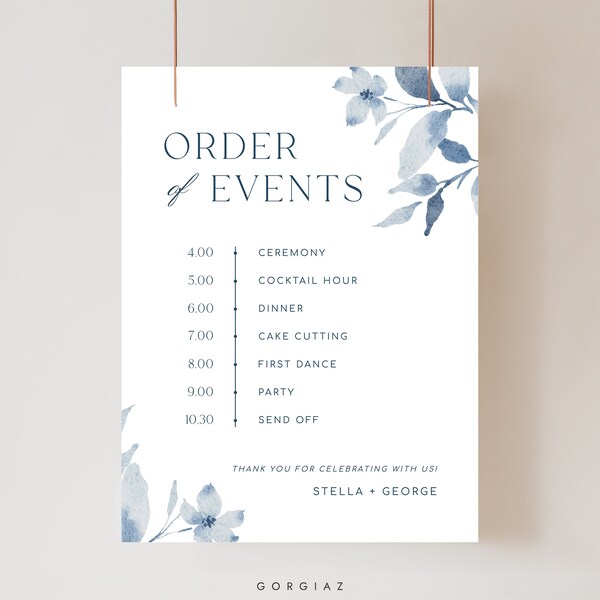 Order of Events - Etsy