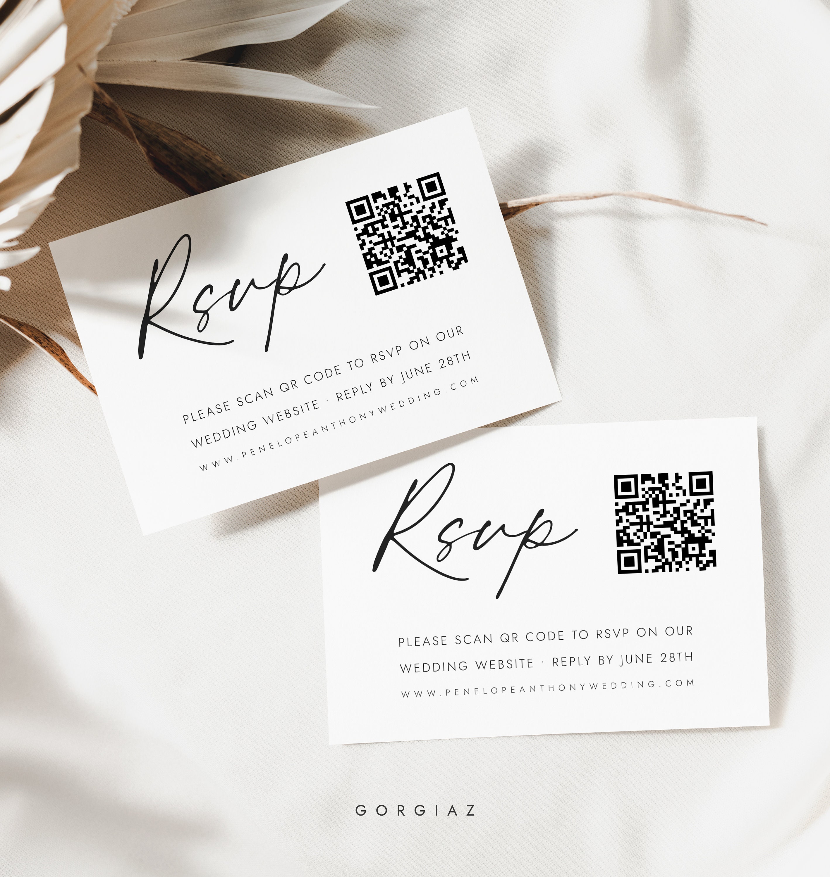QR Code RSVP Templates Modern Wedding Rsvp Online Templates - Etsy