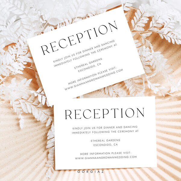 Reception Card - Etsy