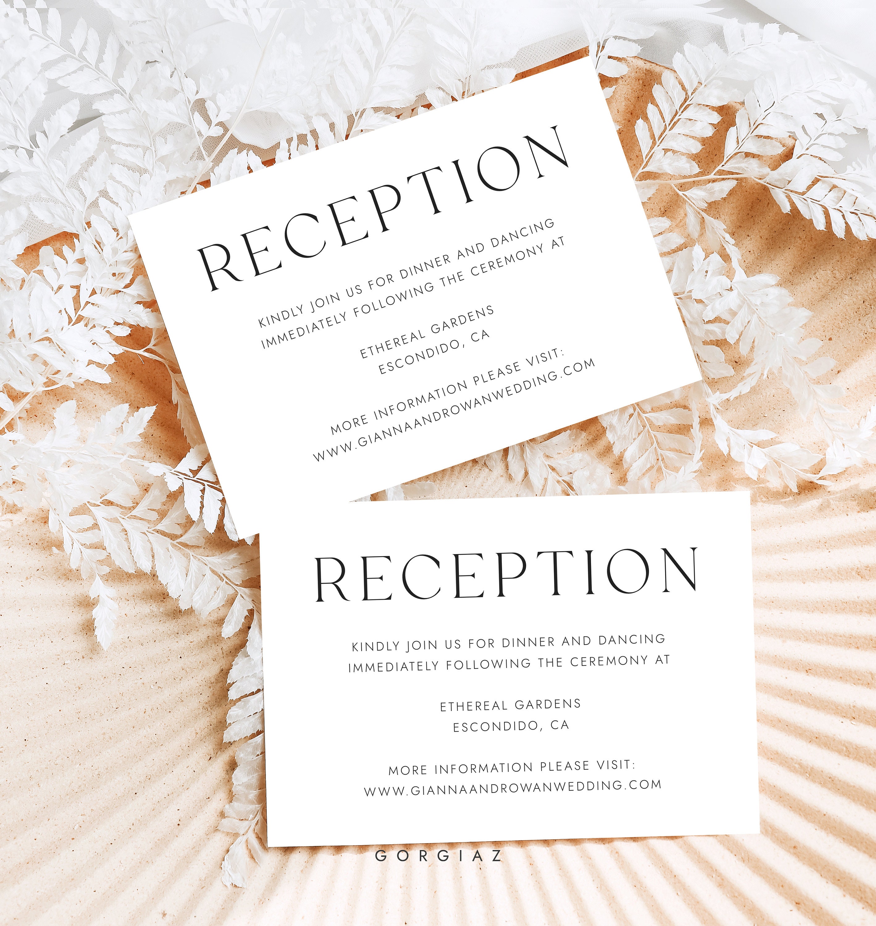 Wedding Reception Card Template Download, Modern Minimalist Wedding ...