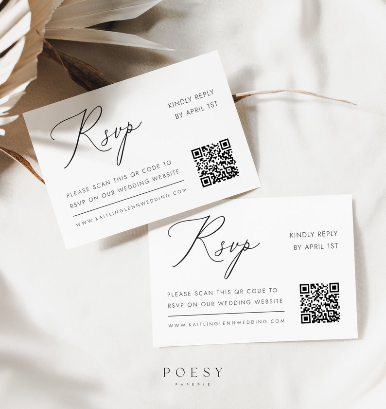 QR Code RSVP Template, Simple & Elegant Wedding Rsvp Online Template ...