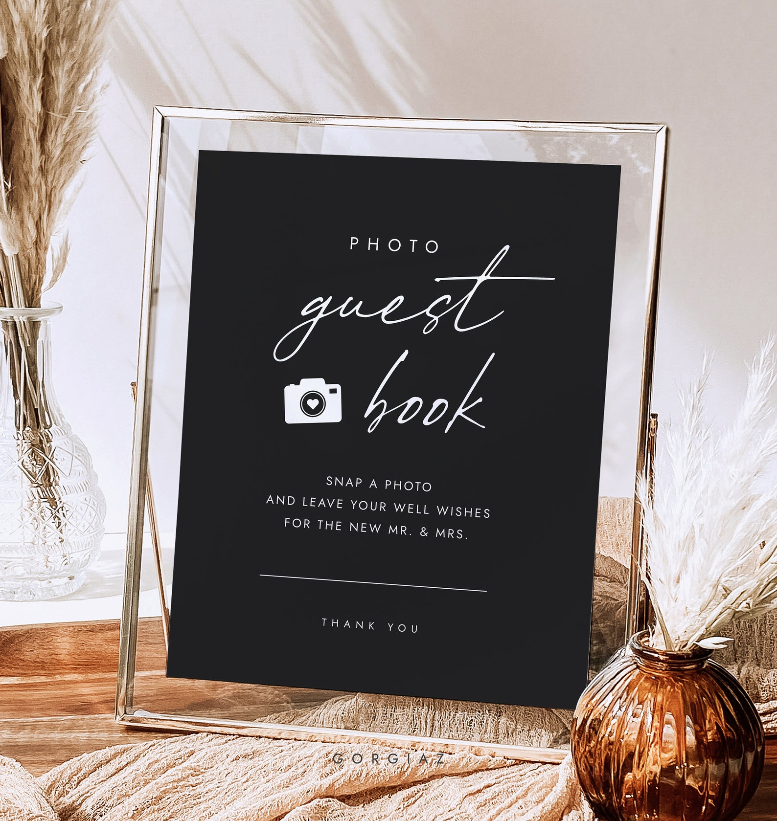 Photo Guestbook Sign Template Modern Minimalist Wedding Photo - Etsy