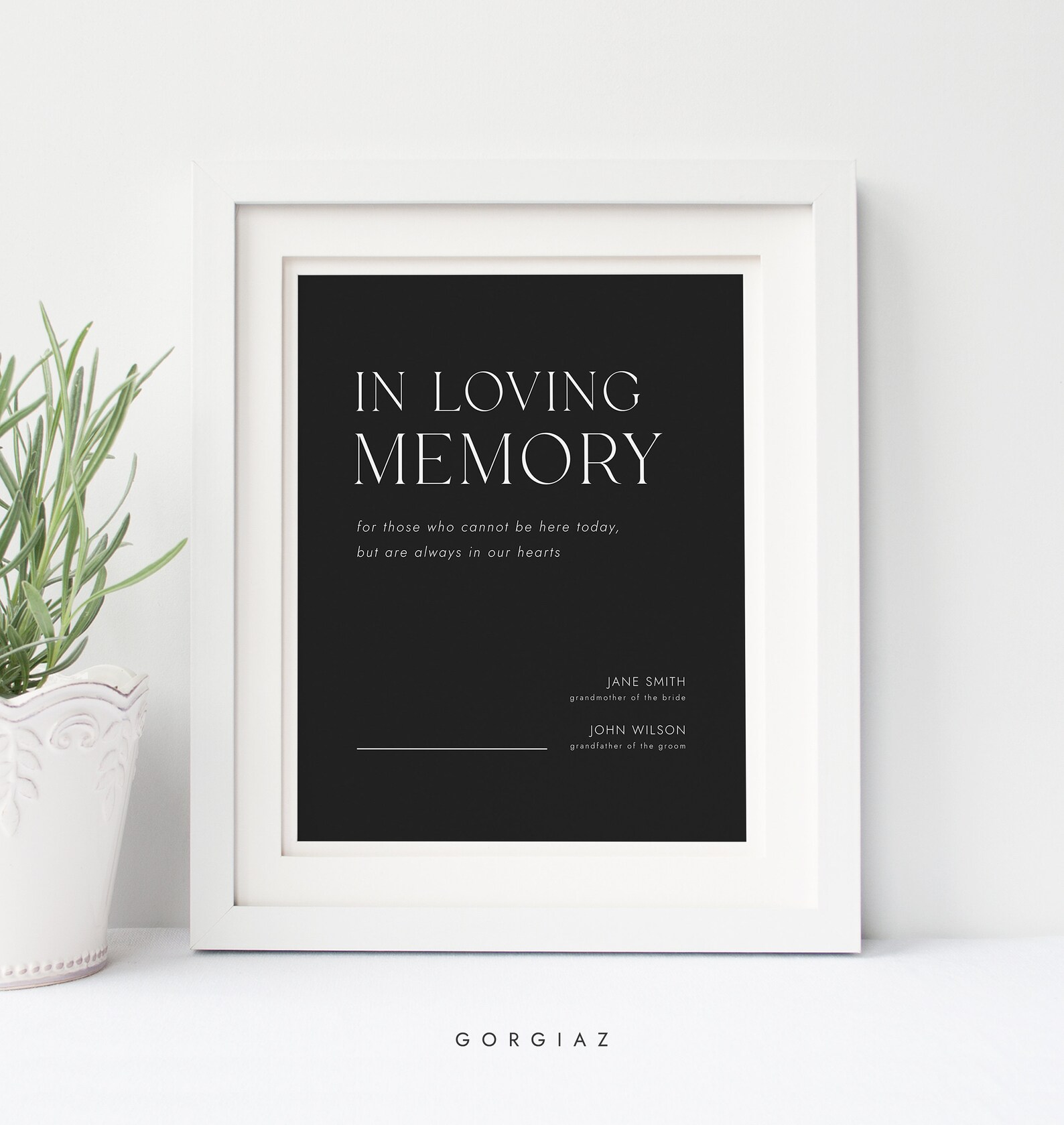 In Loving Memory Sign Template, Minimalist Wedding Memorial Sign ...