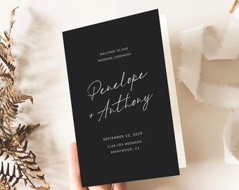 Modern Black Program - Etsy