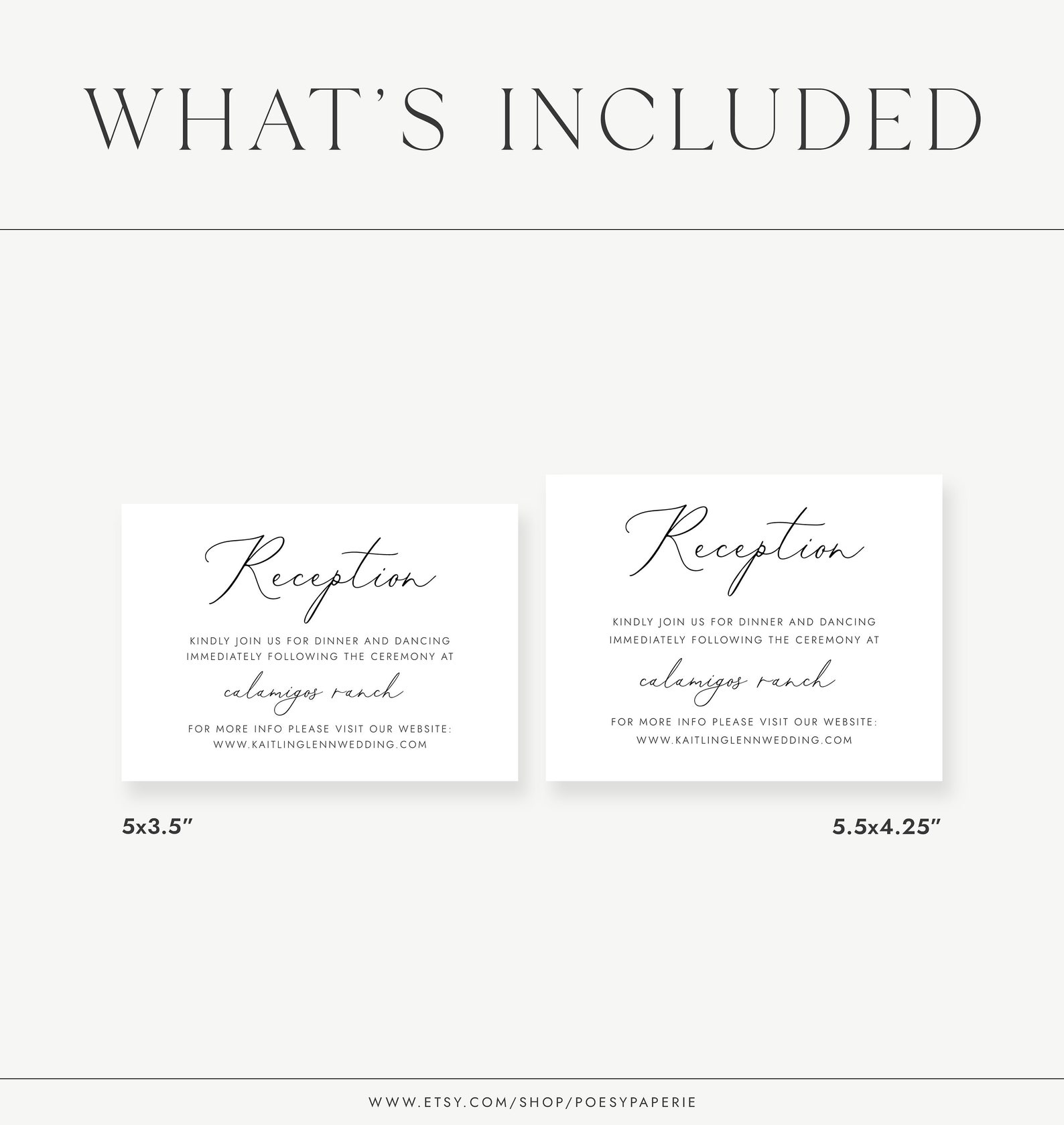 Wedding Reception Card Template, Simple & Elegant Wedding Reception ...