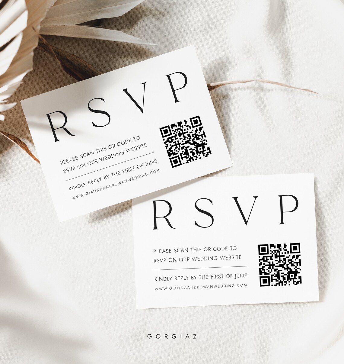 QR Code RSVP Templates, Modern Minimalist Wedding Online Rsvp Templates ...