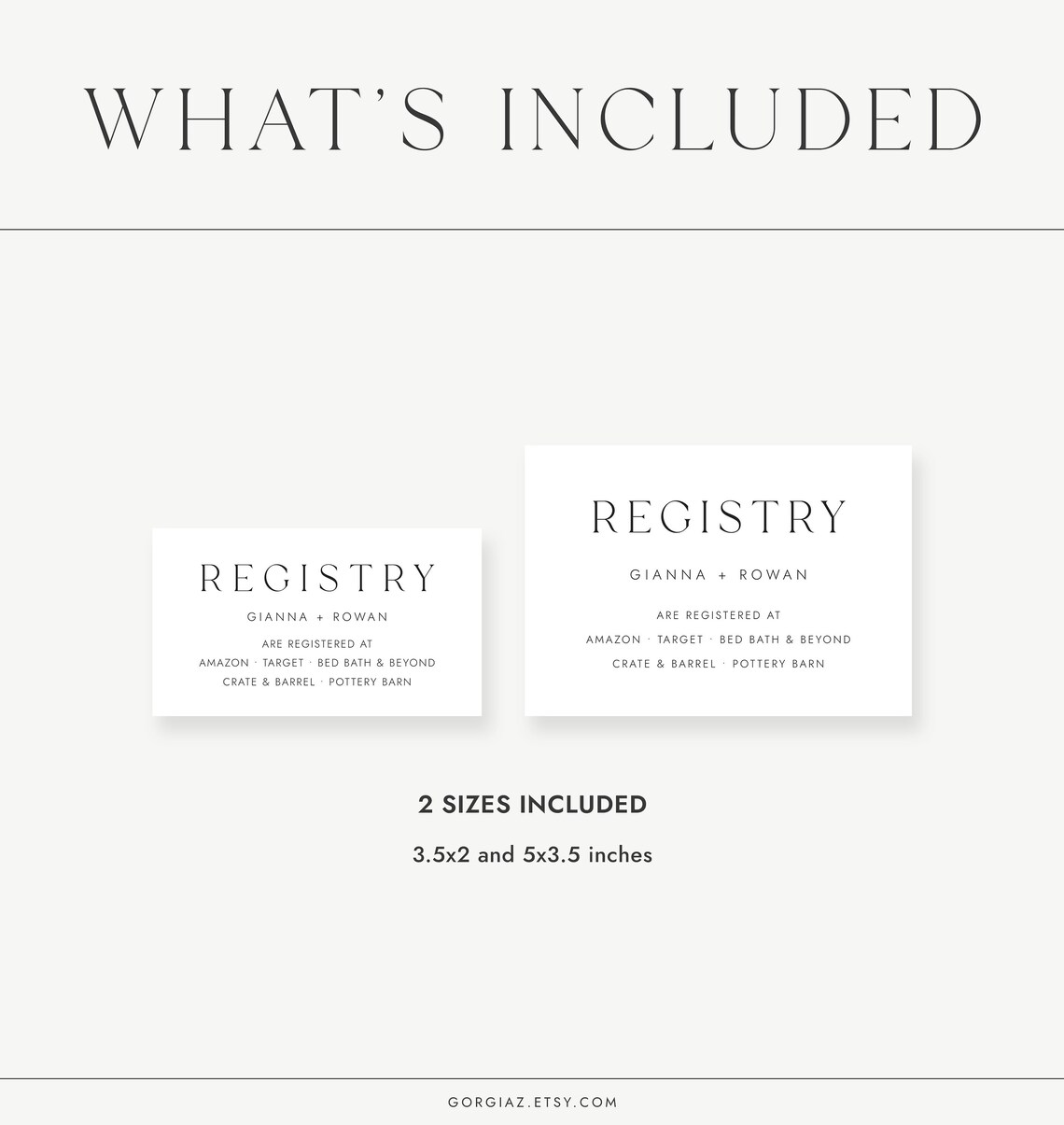 Wedding Gift Registry Card Template Modern Minimalist Wedding - Etsy