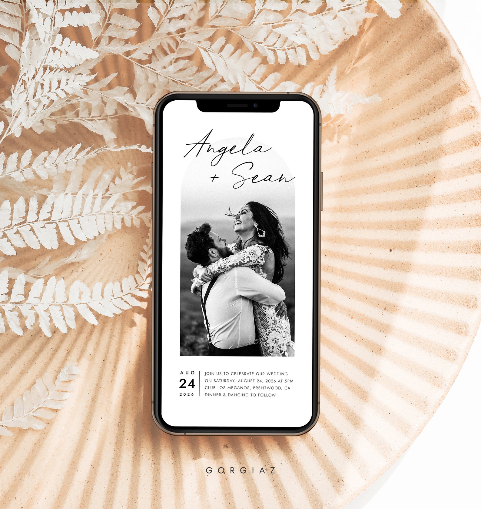 Electronic Wedding Invitation Templates Modern Minimalist - Etsy