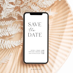 Minimalist Digital Save the Date Template, Modern Simple Electronic ...