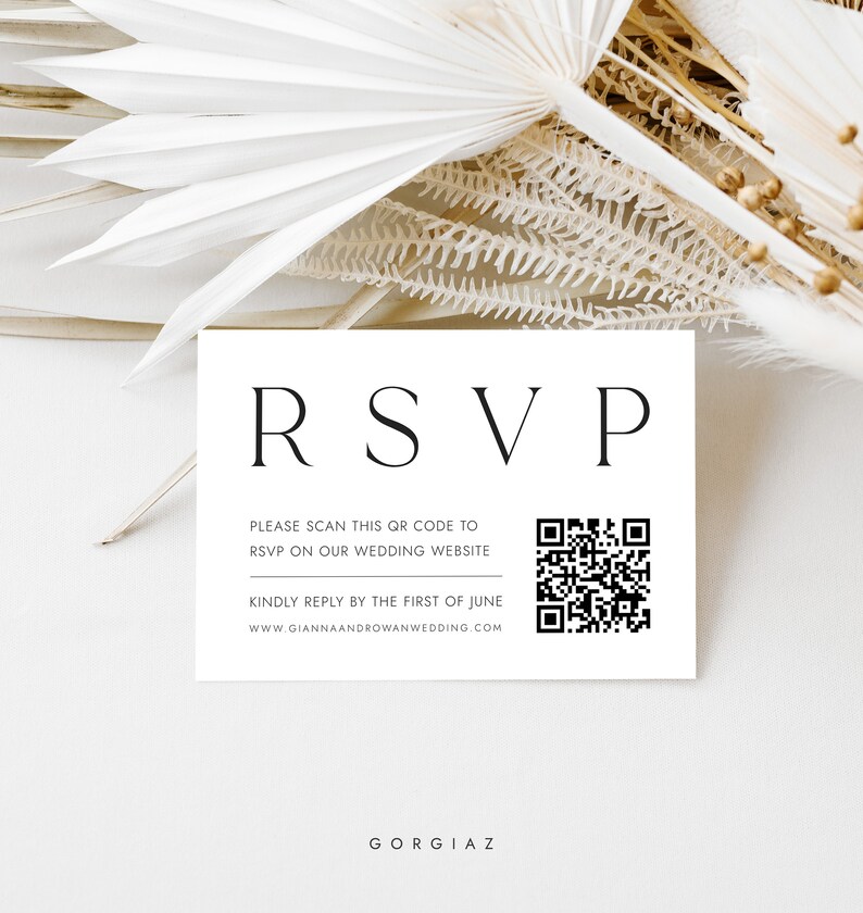 QR Code RSVP Templates, Modern Minimalist Wedding Online Rsvp Templates ...