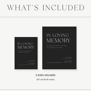 In Loving Memory Sign Template, Minimalist Wedding Memorial Sign ...