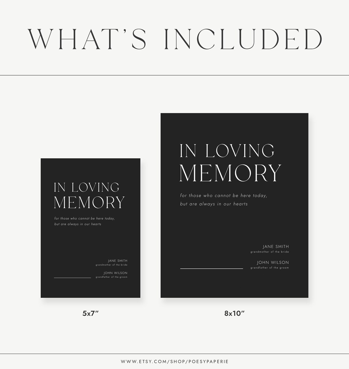 In Loving Memory Sign Template Minimalist Wedding Memorial - Etsy