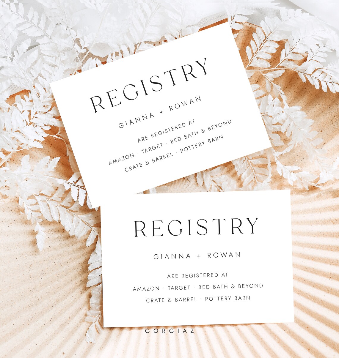 Wedding Gift Registry Card Template Modern Minimalist Wedding - Etsy