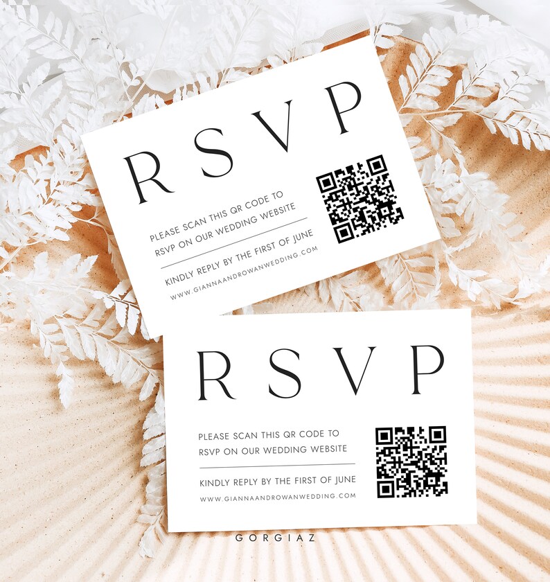 QR Code RSVP Templates, Modern Minimalist Wedding Online Rsvp Templates ...