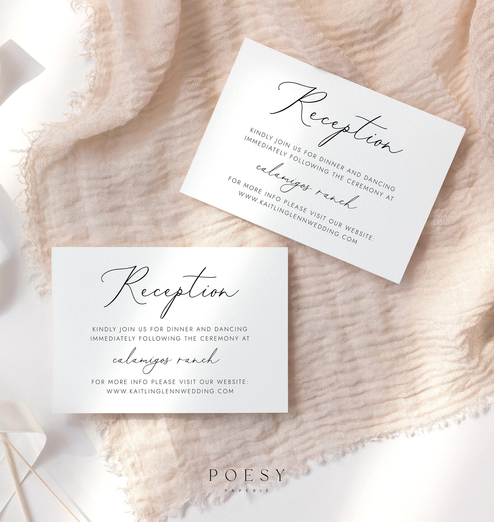 Wedding Reception Card Template, Simple & Elegant Wedding Reception ...