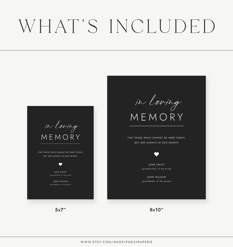 Minimalist in Loving Memory Sign Template Modern Minimal - Etsy