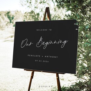 Modern Minimalist Wedding Welcome Sign Templates, Modern Simple Wedding ...