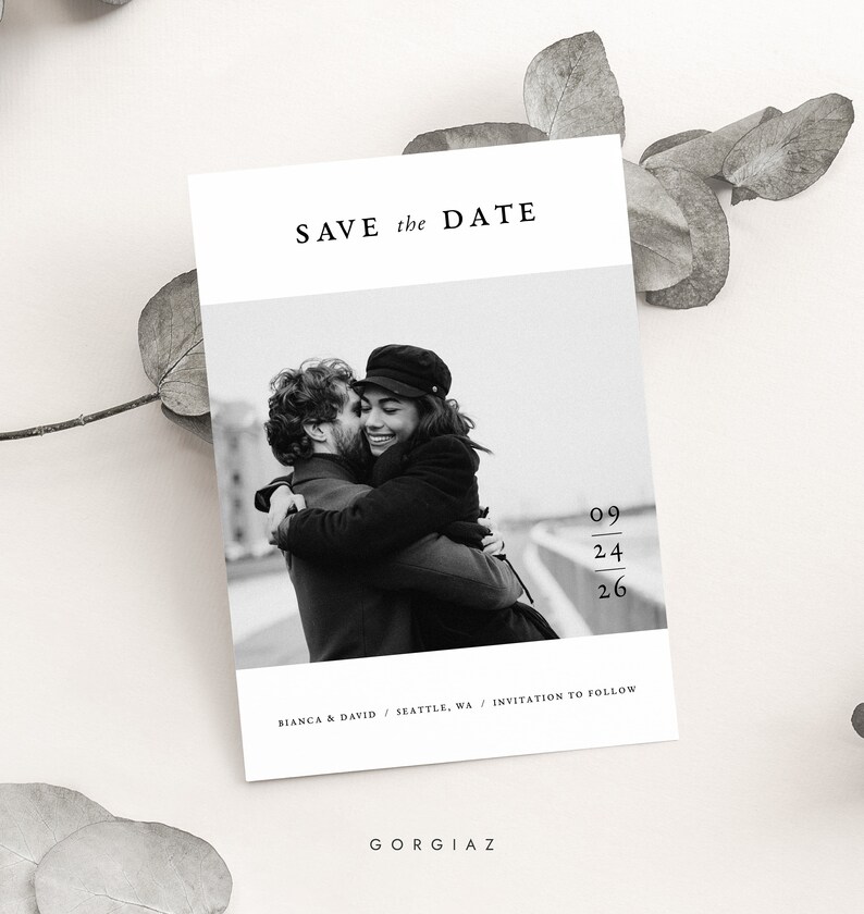 Photo Save the Date Template, Modern Minimalist Save the Date Template ...