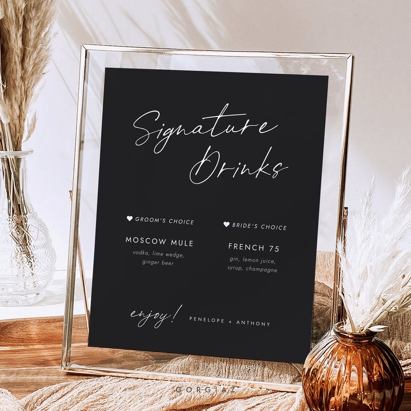Signature Drink Sign - Etsy