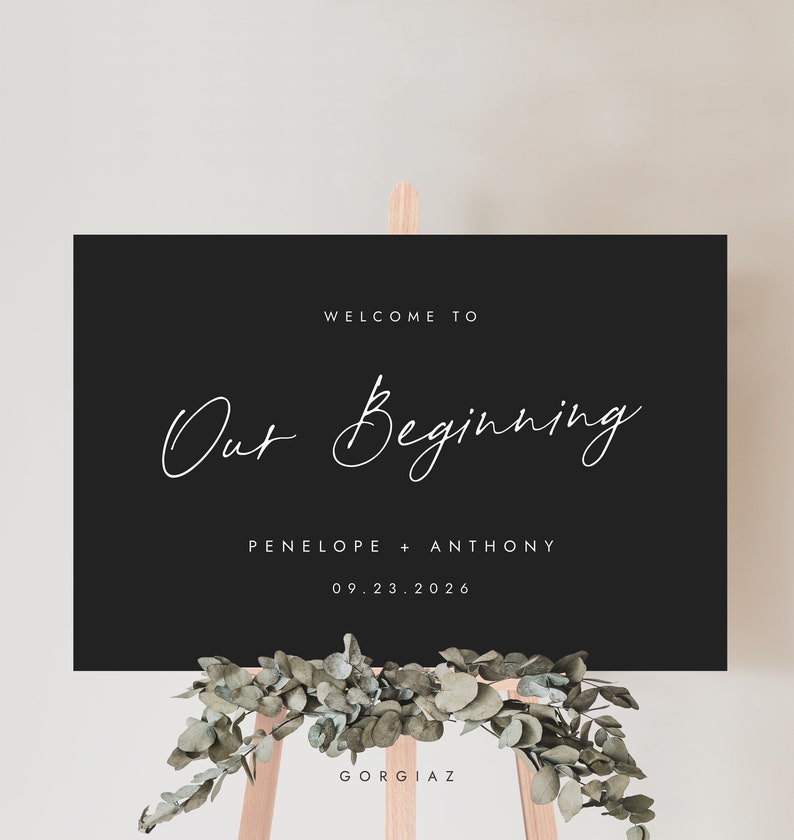 Modern Minimalist Wedding Welcome Sign Templates Modern - Etsy