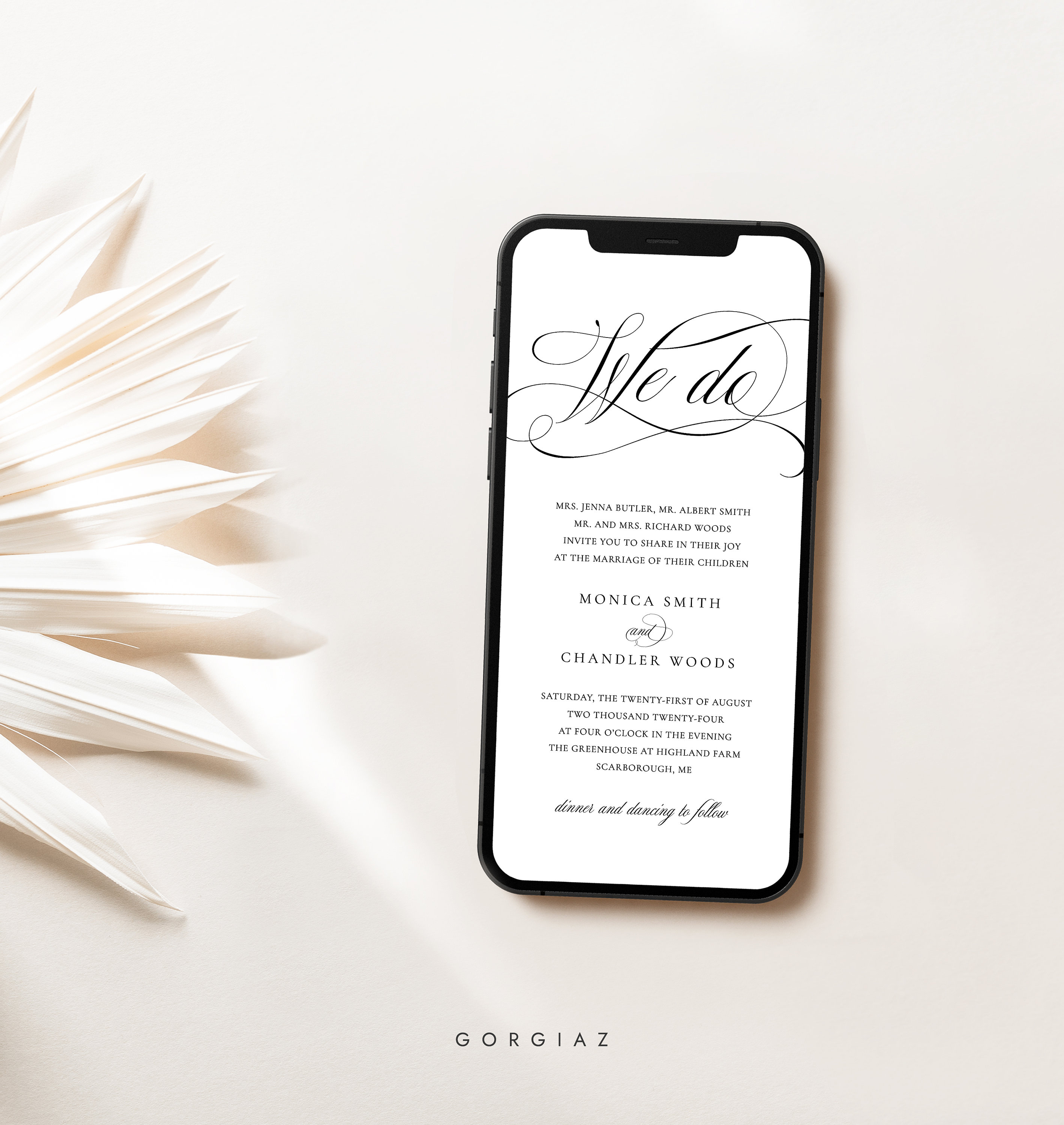 Electronic Wedding Invitation Templates, Elegant Digital Wedding Invite ...