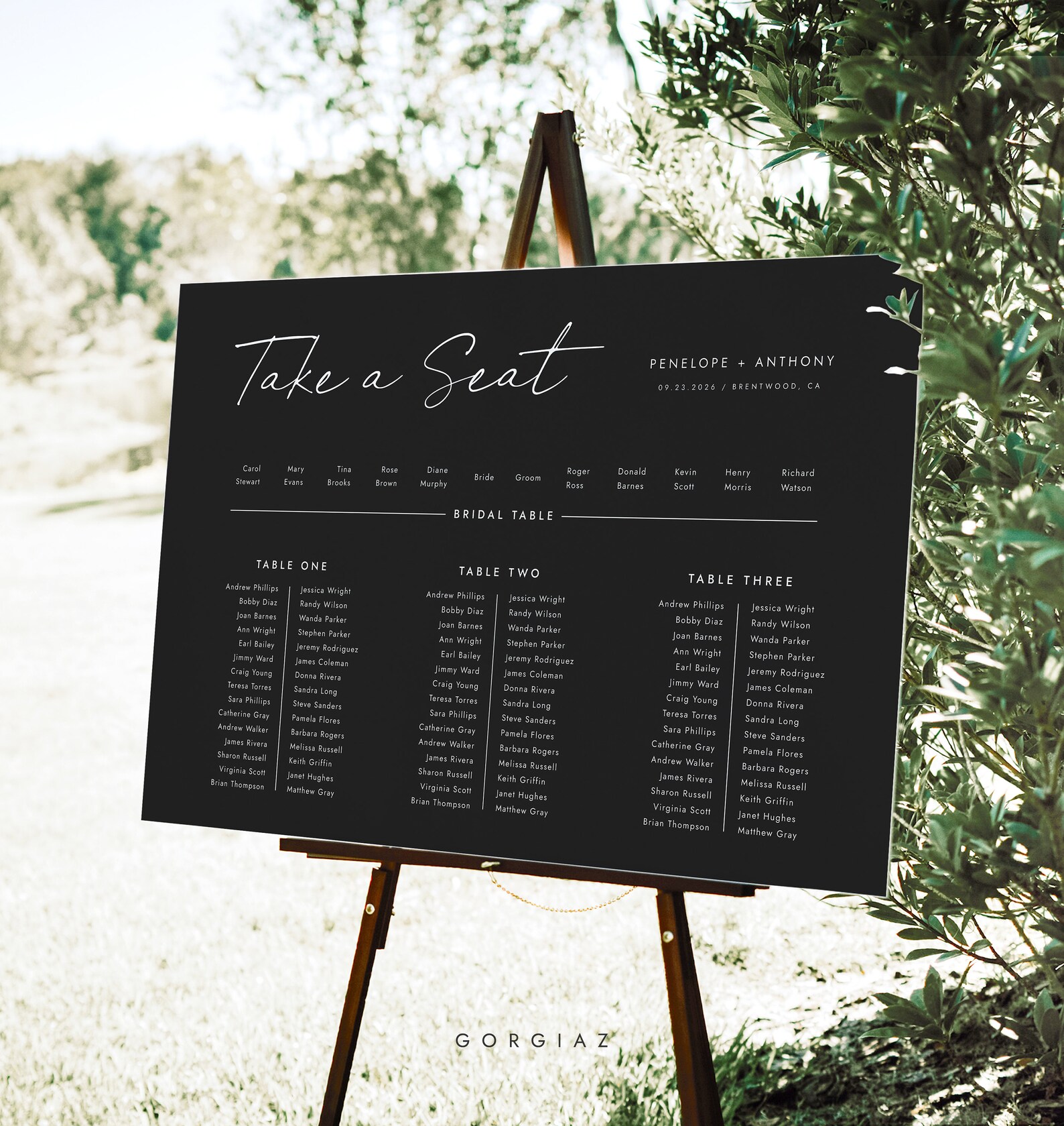 Minimalist Long Table Seating Chart Templates Modern Black - Etsy