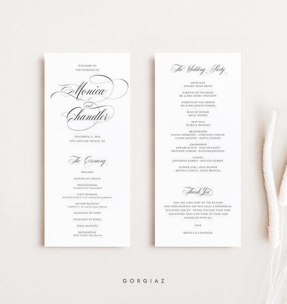 Traditional Wedding Program Template