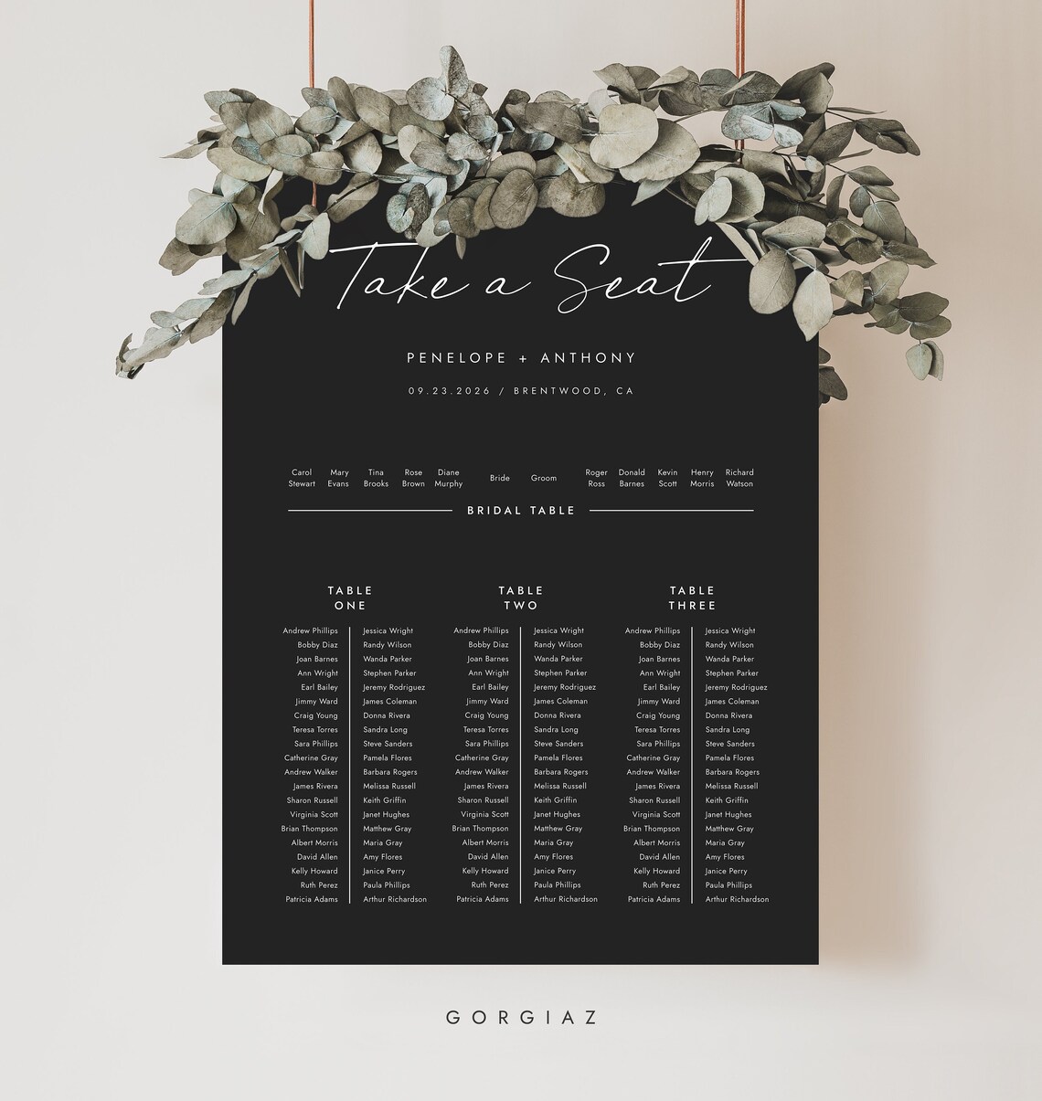 Banquet Seating Chart Template Modern Minimalist Long Table - Etsy UK