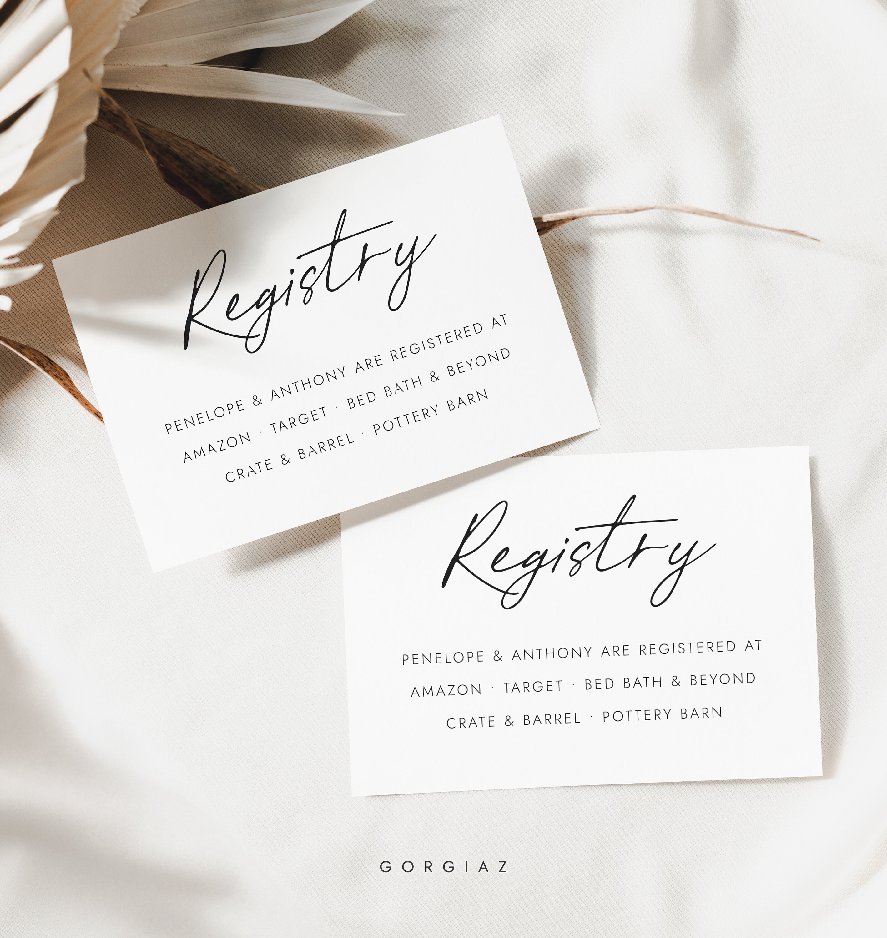 Minimalist Gift Registry Card Templates Modern Wedding Gift - Etsy