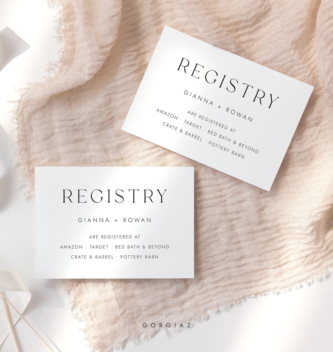 Wedding Gift Registry Card Template Modern Minimalist Wedding - Etsy