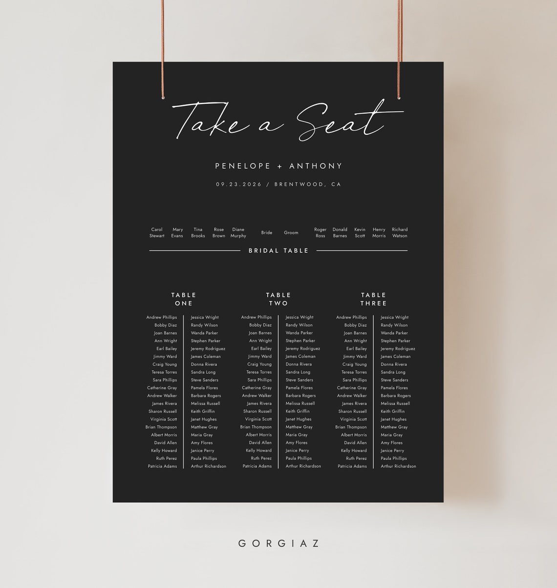 Banquet Seating Chart Template Modern Minimalist Long Table - Etsy UK