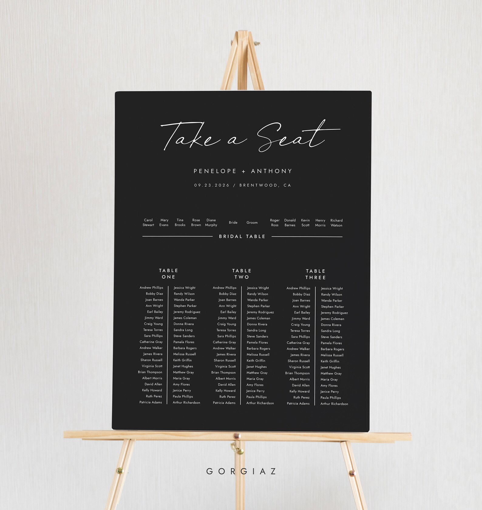 Banquet Seating Chart Template, Modern Minimalist Long Table Seating ...