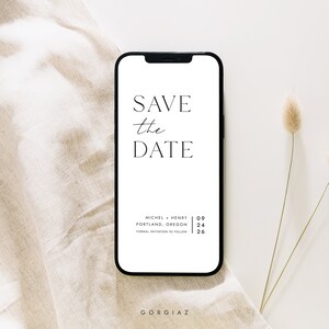 Minimalist Digital Save the Date Template, Modern Simple Electronic ...