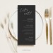 Wedding Menu Template Download, Modern Minimalist Wedding Menu Card ...