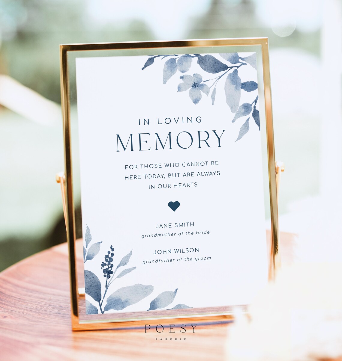 Dusty Blue in Loving Memory Sign Template Rustic Wedding - Etsy