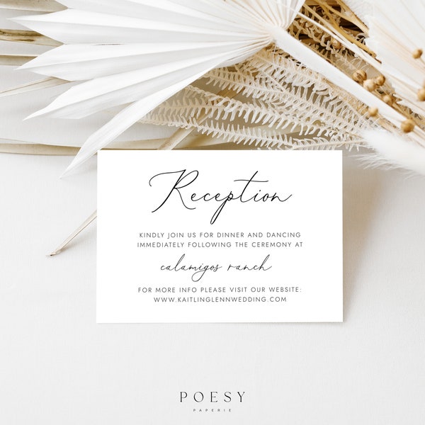 Reception Card - Etsy