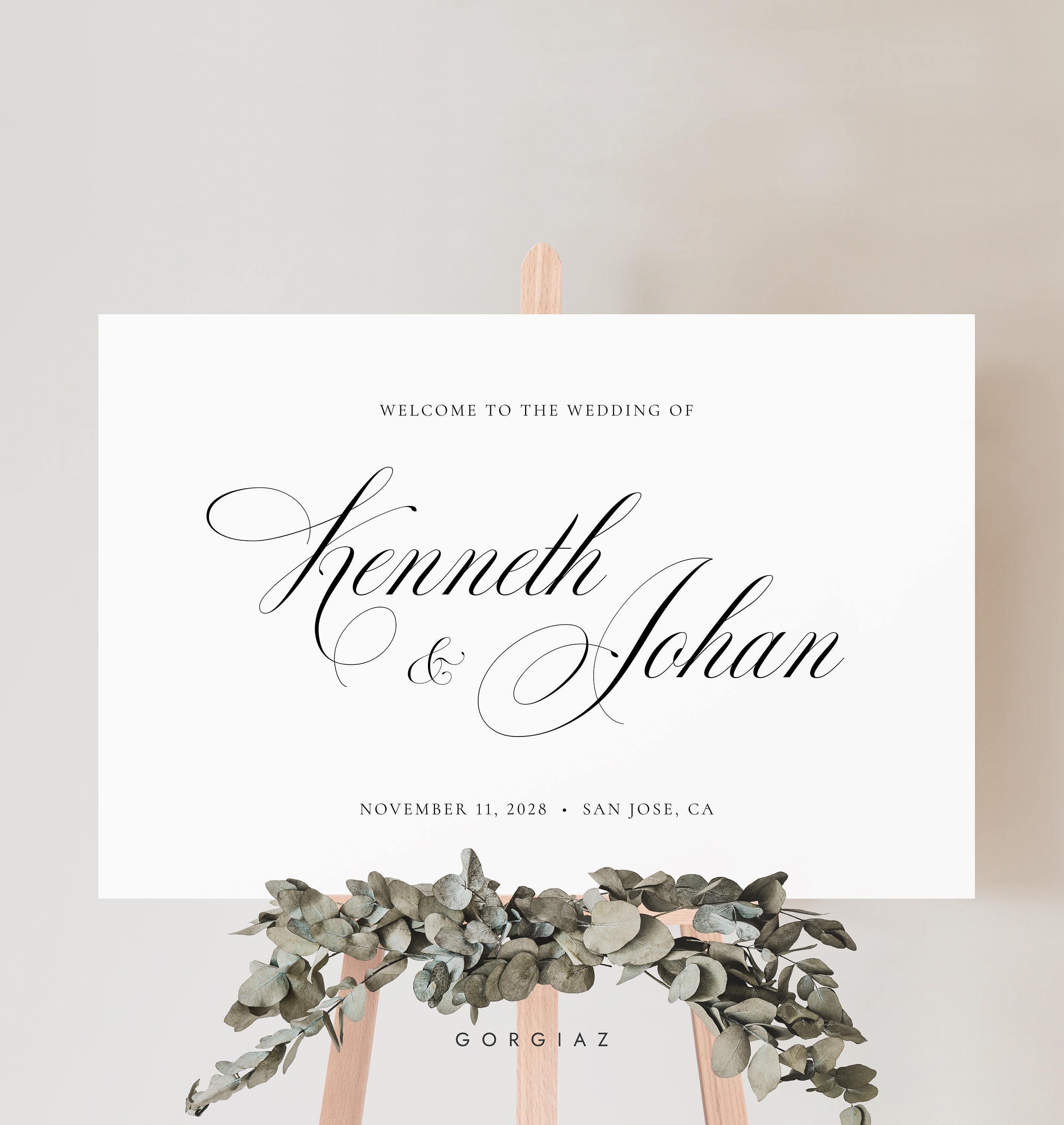 Classic Wedding Welcome Sign Template, Elegant Wedding Welcome Sign ...