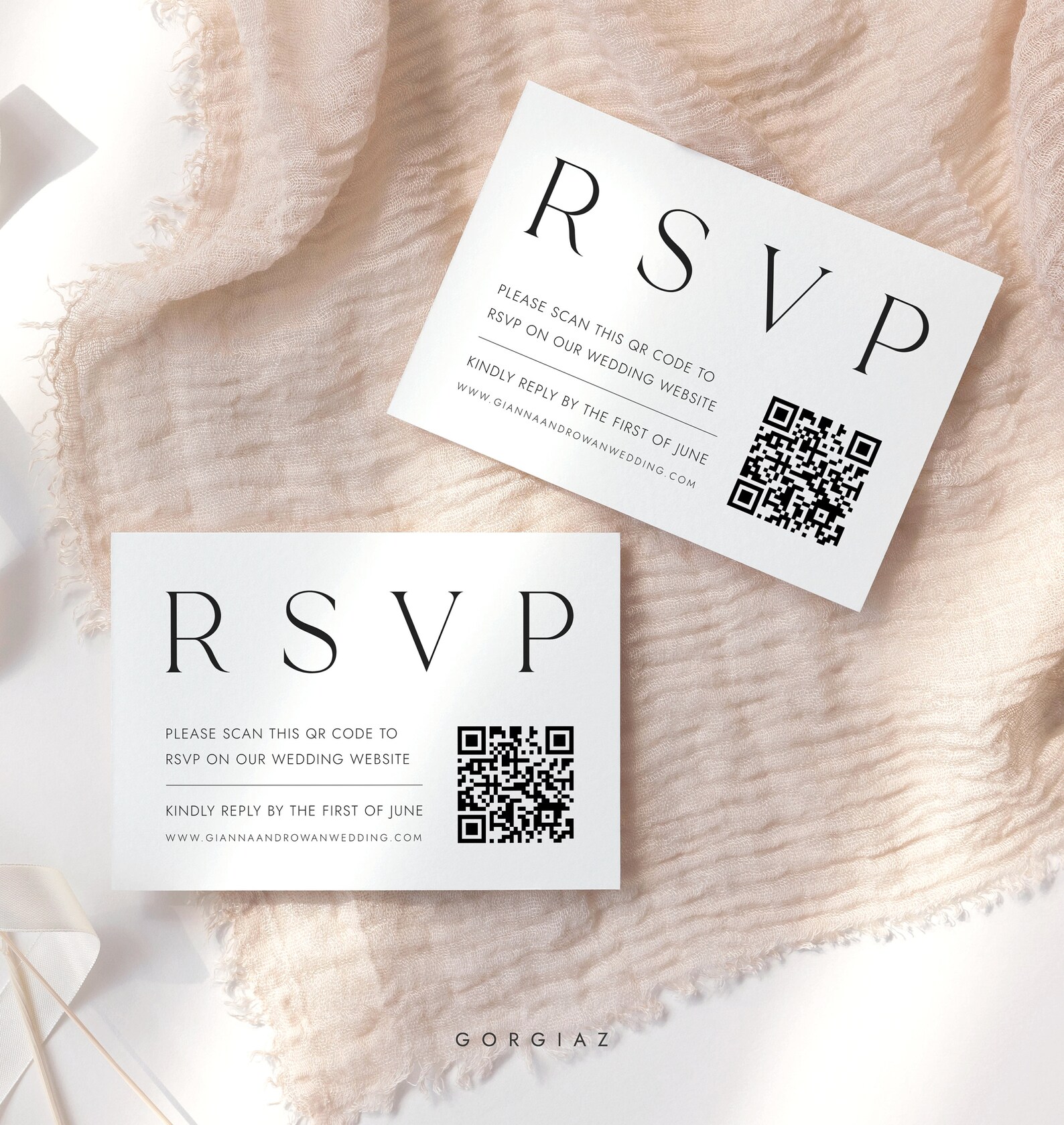 QR Code RSVP Templates, Modern Minimalist Wedding Online Rsvp Templates ...