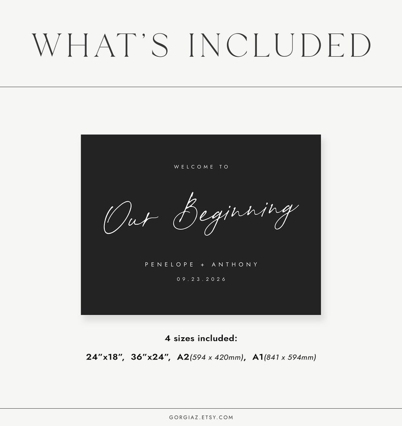 Modern Minimalist Wedding Welcome Sign Templates Modern - Etsy