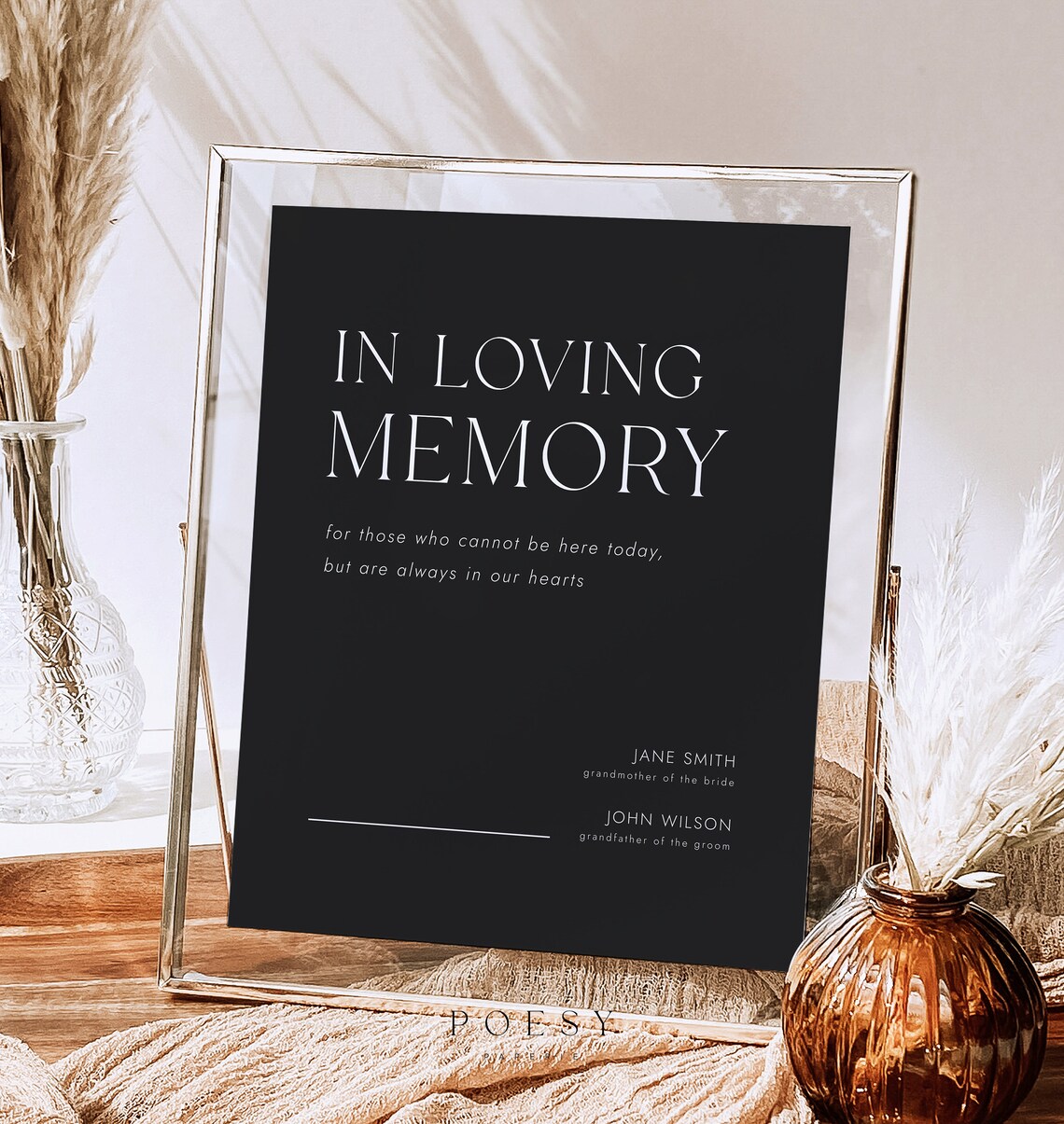 In Loving Memory Sign Template Minimalist Wedding Memorial - Etsy