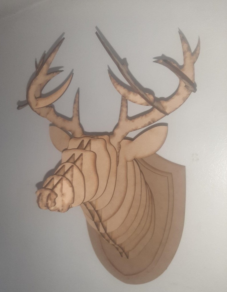 Laser Cut Vector Deer Head Scalable, Whith Table and Asembly Page, Dxf ...