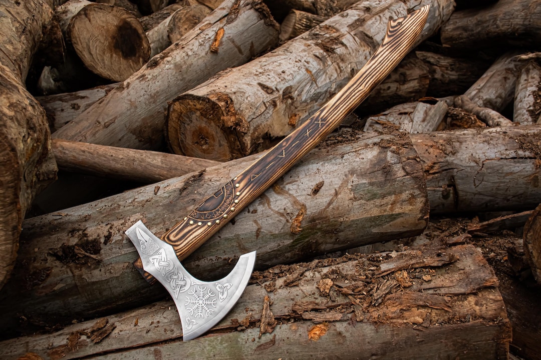 Personalized Viking Axe, Hand Forged Bearded Axe Gift for Dad, Cosplay ...