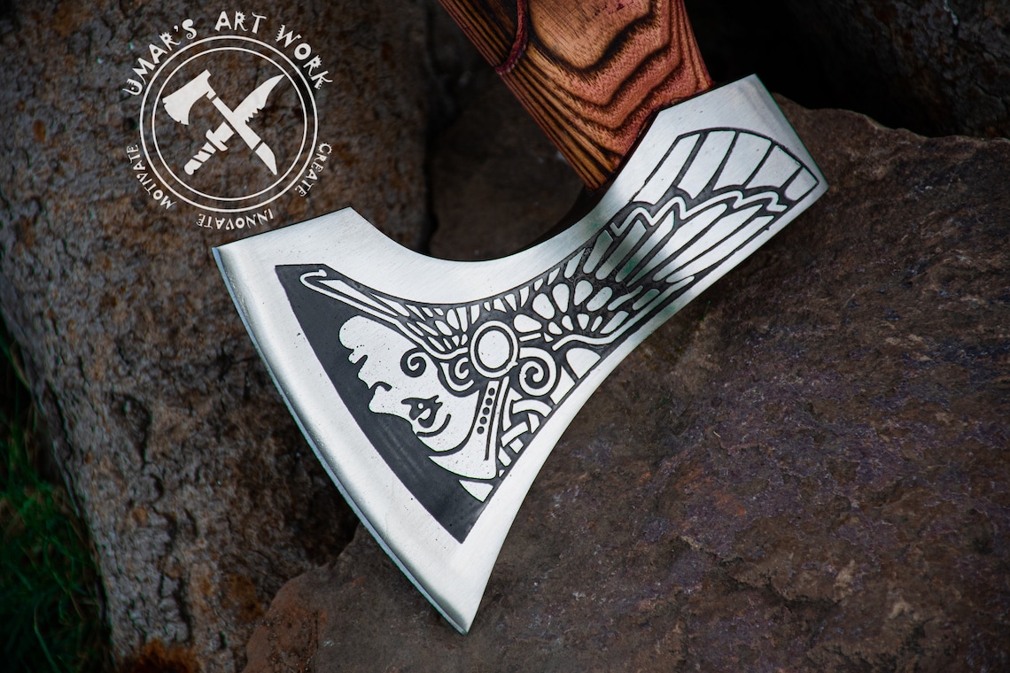 Engraved Custom Axe With Wooden Boxviking Axecarving - Etsy